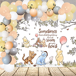 Classic Winnie Baby Shower Decorations, Winnie Party Balloons Garland Arch Kit, Winnie Party Decorations, Winnie Party Supplies, Winnie Party Favors