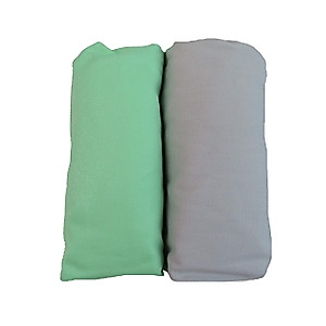 Baby Bassinet Sheets for the Chicco Lullago & Ingenuity Foldaway Rocking Bassinets 32x19 | Set of 2 (Green/Gray) | Portable Travel Bassinet | Durable and Made to Last | 100% Woven Cotton