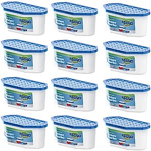 Ksend Moisture Absorbers, 12 Pack, Compact Dehumidifier for Closet, Efficient Humidity Absorber Boxes, Moisture Absorber for Closet, Odor Eliminator with Fragrance Free, Blue, 6.4oz, 300ml