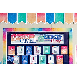 Teacher Created Resources Watercolor Pennants Big Big Border Trim (TCR8981)