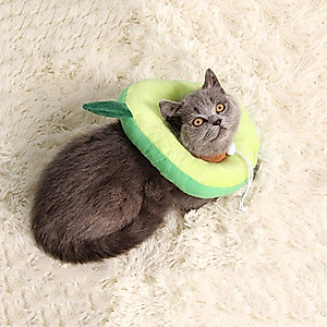 KVV Adjustable Cat Recovery Collar, Cute Toast Neck Cone After Surgery, Wound Healing Protective Cone Bread Surgery Recovery Elizabethan Collars, Soft Edge for Kitten and Cats(Toast)