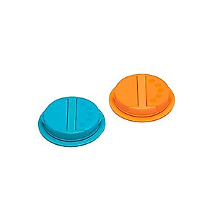 Jarware Spice Lids for Regular Mouth Mason Jars, Set of 2, Orange and Blue