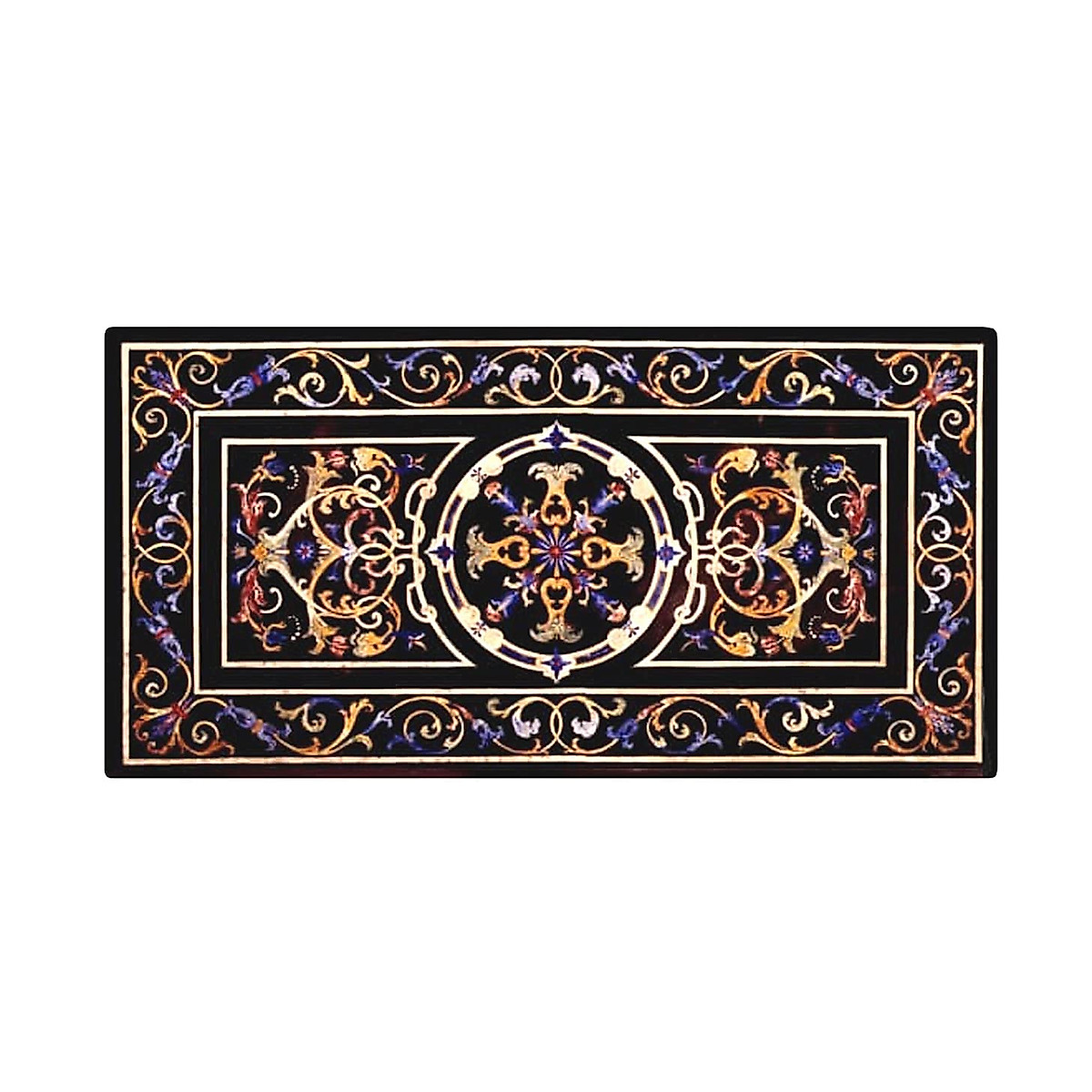 48 x 24 Inch Marble Dining Table, Eating Table, Breakfast Table, Dinner Table, Marble Patio Table, Rectangle Table, Garden Decor Table