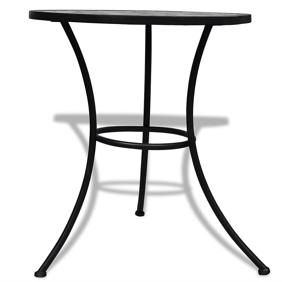 shubiao Bistro Table Black and White 23.6" Mosaics Table, Patio Table Decor, Mosaics Table Outdoor, Mosaics Plant Stand