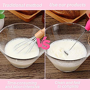 2 Pieces Hand-Held Electric Tumbler Stirrer, Electric Tumbler Mixer, Battery-Operated Epoxy Resin Stirrer, Hand-Held Coffee Frother Electric Tumbler Whisk for Coffee, Egg, Milk, Pink without Battery