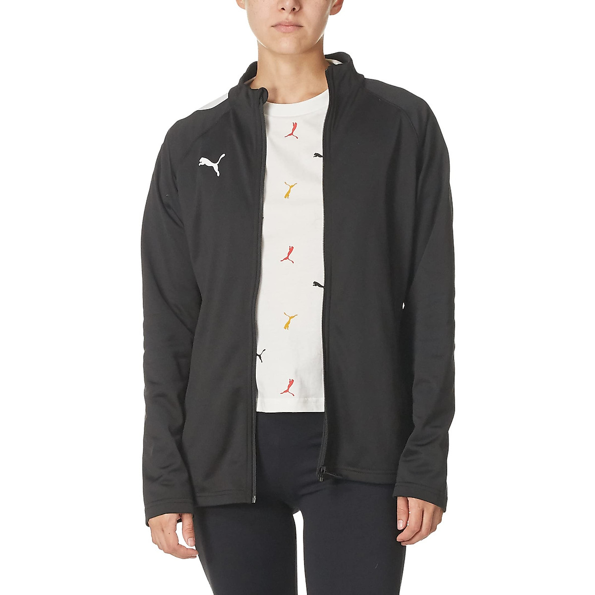 PUMA womens TeamLIGA Training Jacket, Puma Black-puma White, Large US