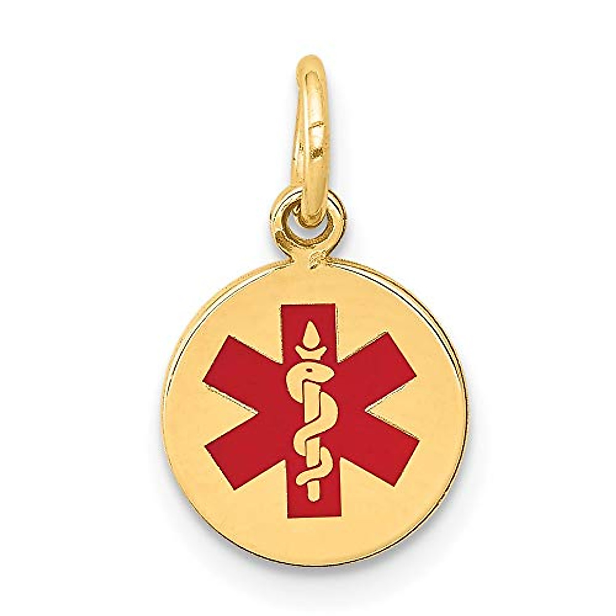 IceCarats 14K Yellow Gold Medical Alert Necklace Charm Pendant 16mm x 9.7mm Only