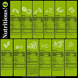 NUT CRAVINGS Gourmet Collection - Purim Mishloach Manot Mixed Nuts Gift Basket in Reusable Diamond Wooden Tray + Green Ribbon (12 Assortments) Arrangement Platter, Healthy Kosher Corporate