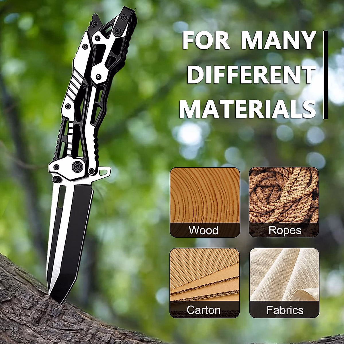 CIZPIROK 8.3 Inch Mechanical Style Folding Knife Cool Pocket Knife with Clip - Kinematic Pivot Action Tactical EDC Folding Knives for Outdoor Survival, Camping, Hiking, Hunting, Gifts for Men, Dad