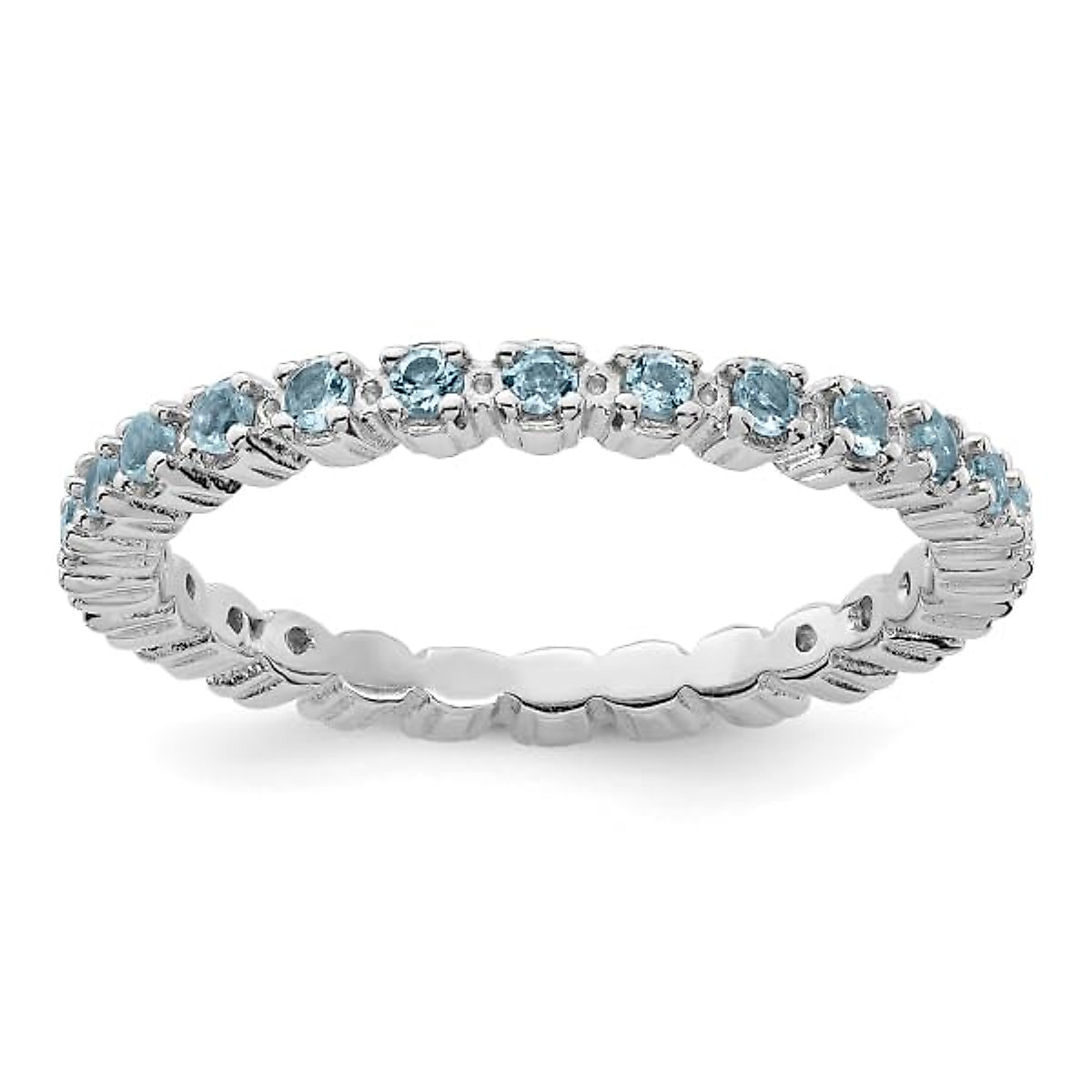 IceCarats 925 Sterling Silver Blue Aquamarine Stackable Ring Gemstone Band March Birthstone Jewelry Size 6.00