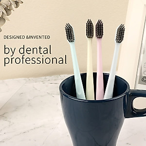 jedon 4Pcs Soft Bristle Toothbrush,for Sensitive Teeth and Gums Care,High Density Contact bristles Compact Head & Slim Design