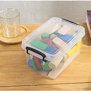 Cetomo 3.2Qt*12 Plastic Storage Bins, Storage Box, 12 Pack, Organizing Container with Durable Lids, Secure Latching Buckles, Stackable and Nestable, No-Frills, Clear