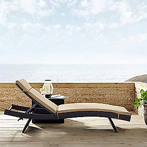 Crosley Biscayne Outdoor Wicker Chaise Lounge White/Brown Brown/Mocha