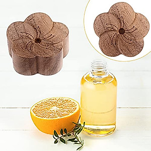 Healeved 1pc Aroma Room Wooden Zen Air Grain Aromatherapy Flower Oil Decoration Decors Ornament Portable for Diffuser Freshener Wood Wardrobe Office Essential Decor Home Car Shape Coffee