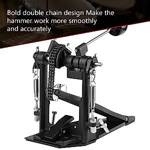 Double Bass Drum Pedal,Double Kick Bass,Electric Drum Kit Double Bass come with 2Pcs Drum Beater Sticks and 1Pcs Drum Key