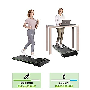 Walking Pad, AKLUER 2 in 1 Walking Pad Treadmill, 2.25 HP Under Desk Treadmill with 265 Weight Capacity, Portable Walking Treadmill for Home, Office, Light Weight Electric Walking Jogging Machine