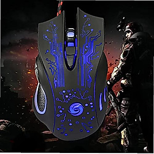 Wired Gaming Mouse Ergonomic Optical RGB Backlit USB Mice 6 Buttons with Scroll Wheel for Computers and Laptops