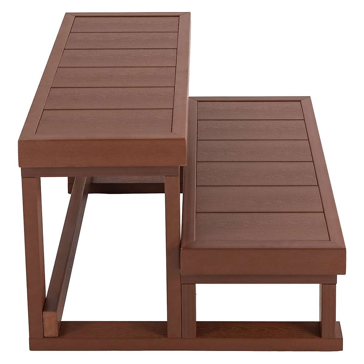 Hot Tub Spa Steps Outdoor Hot Tub Stairs Polystyrene Spa Steps fit for Any Hot Tub Shape and Size(3.28ft High), Brown