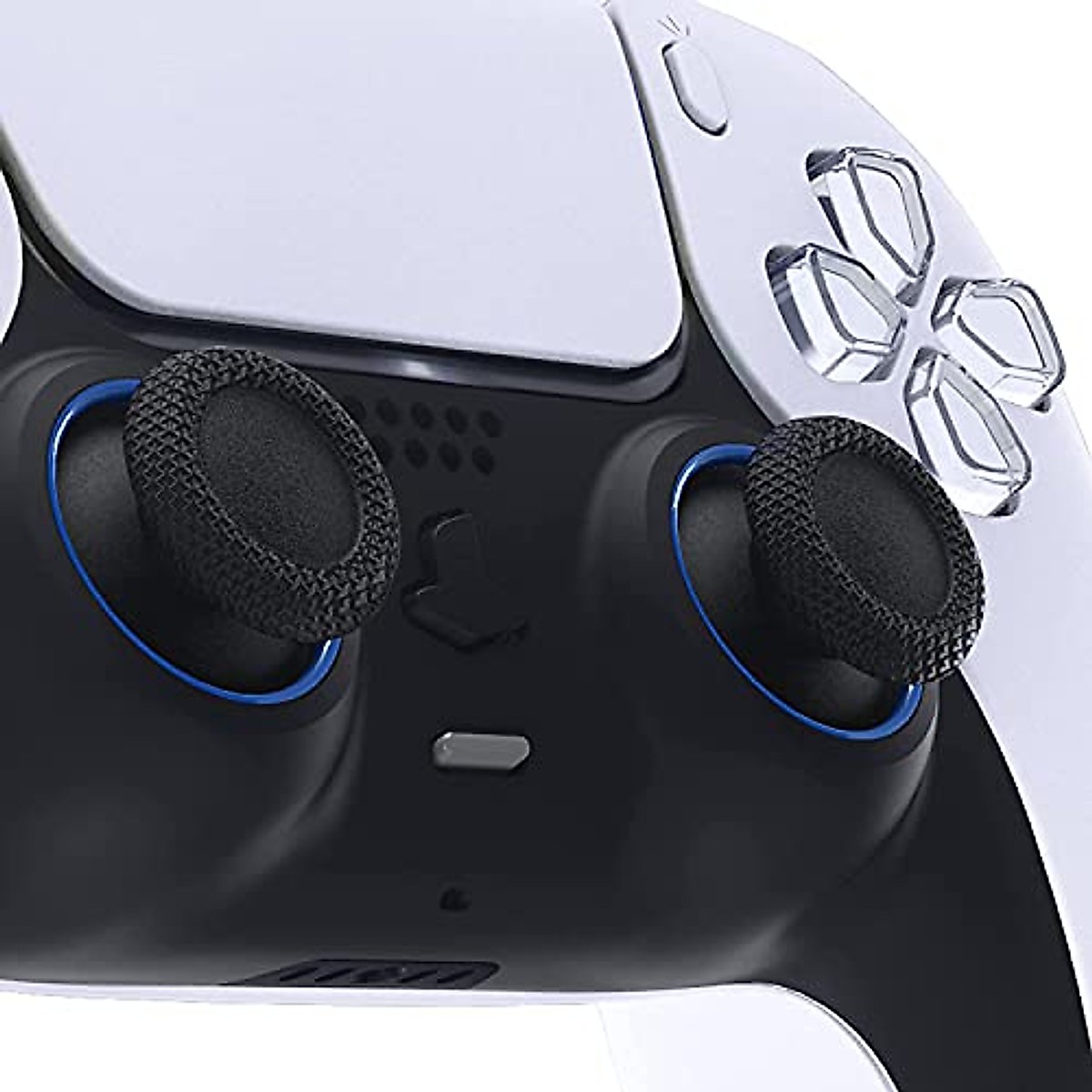 Yaner Glossy Replacement Accessories Accent Rings for DualSense 5 PS5 Controller - Controller NOT Included(Blue）