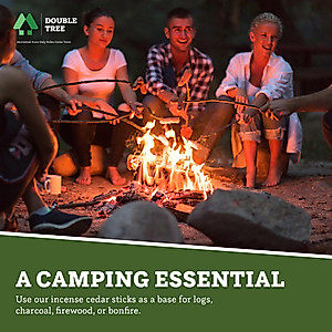 Double Tree Fire Starter Sticks - 100% Natural Cedar Wood Kindling, Quick & Easy Burning for Campfire, Camping Cooking Stove, Fire Pit, Fireplace & Grilling, lndoor & Outdoor - (Medium 1/2 Cubic ft)