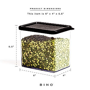 BINO | Food Storage Containers, 1.9 Qt/1.78 Liter, Black - 12 Pack | THE SNAP COLLECTION | Airtight Food Storage Containers with Lids | Pantry Organization | BPA-Free | Containers for Organizing