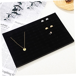 Cabilock 6 Pcs Jewelry Box Pad Ring Inserts Pads Ring Tray Gift Jewelry Tray Black Foam Ring Insert Rings Ring Insert Pad Jewlery Earring Holder Insert Support Necklace Sponge