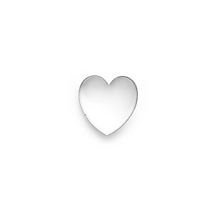 Fox Run, Tinplated Steel 2.5-inch Heart Cookie Cutter, WHITE