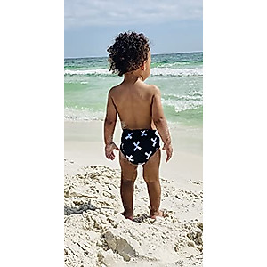 Cheeky Cloth One Size Reusable Swim Diaper (Black w/White X)