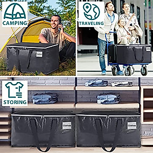 FabSpace Moving Boxes Heavy Duty Moving Bags with Strong Zippers and Handles Collapsible Moving Supplies, Storage Totes for Packing & Moving Storing 93L,8-Pack