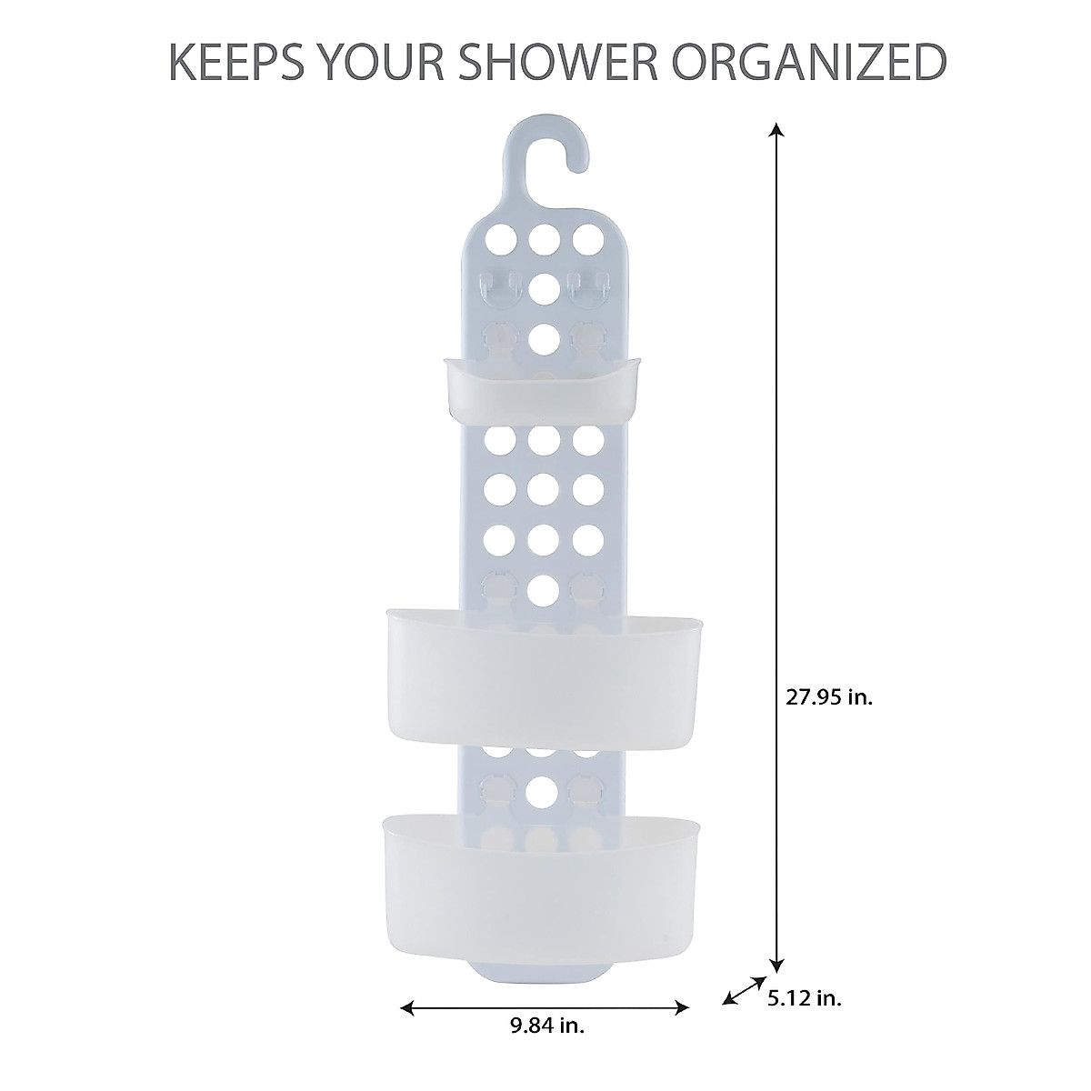 Bath Bliss 3 Tier Adjustable Shelves Shower Caddies, White