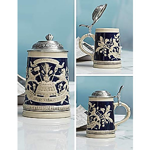 HAUCOZE Beer Stein Mug German Bavarian Drinking Stanley Drinking Mug with Lid for Man 0.6Liter