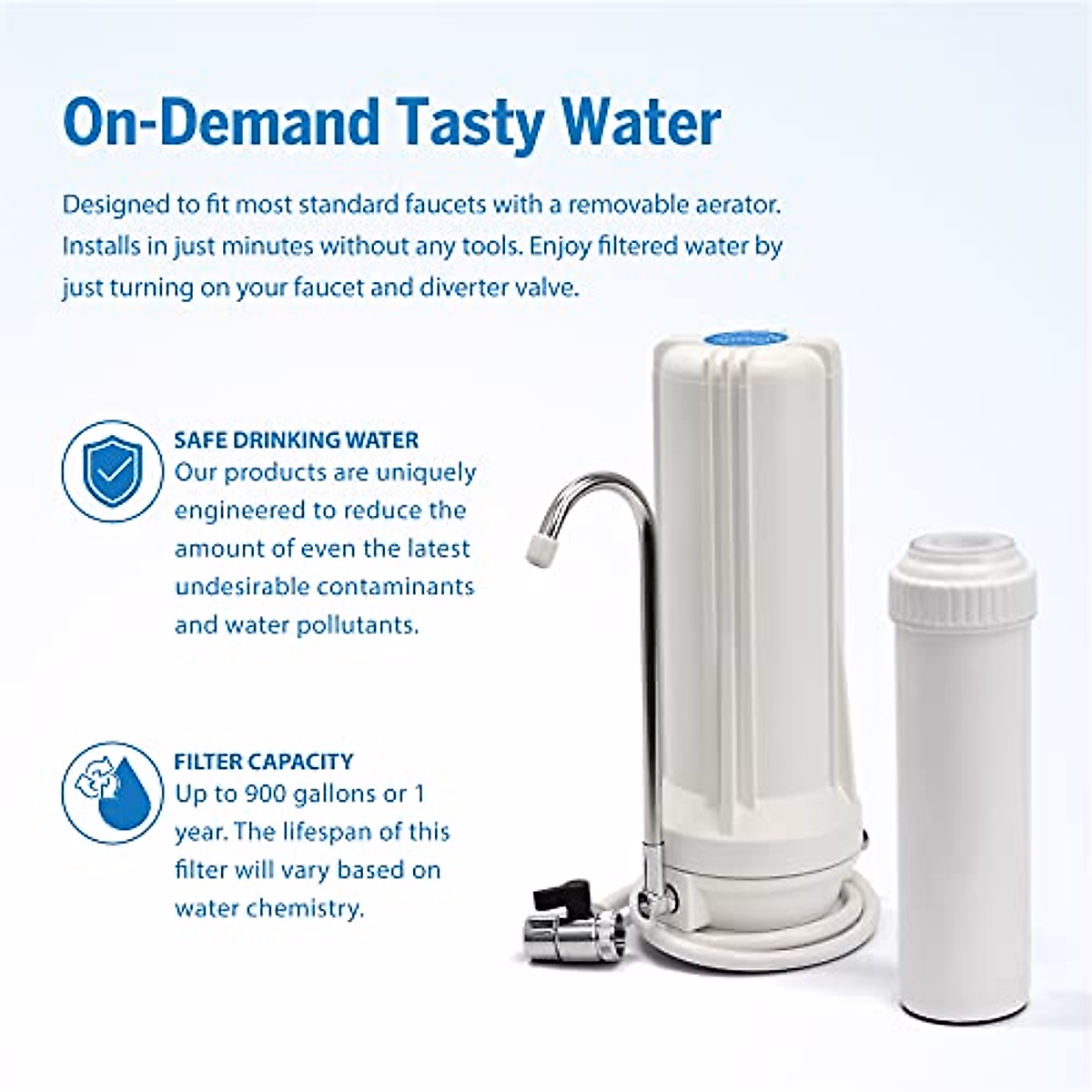ProOne Coldstream Countertop Water Filter System, Includes Dedicated Faucet