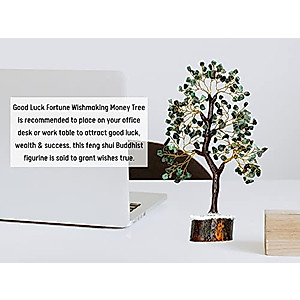 Emerald Crystal Tree - Healing Crystals and Healing Stones Home Decor Gifts - Chakra Tree of Life Stocking Stuffers, Bookshelf Decor, Feng Shui Decor Meditation Gifts