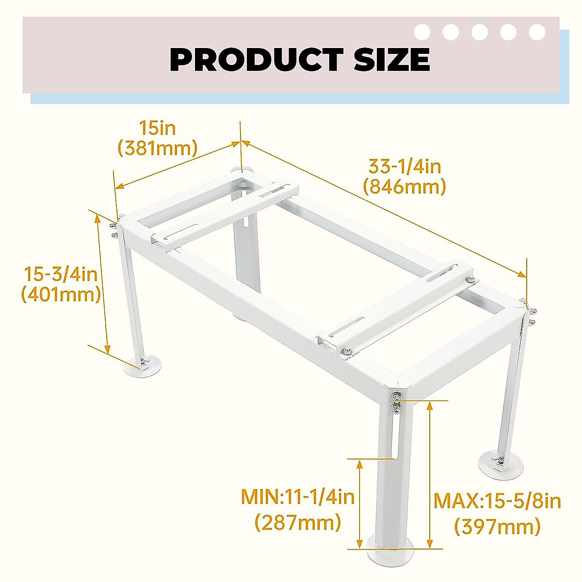 KUAFU Ground Stand Bracket Mount for Mini Split Air Conditioner Heat Pump 9,000-12,000 BTU Heavy Duty Steel Powder Coated