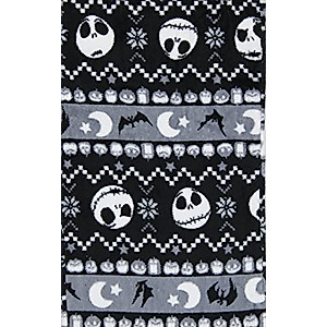 The Nightmare Before Christmas Women's Jack Skellington FairIsle Minky Plush Pajama Pants (Large) Black