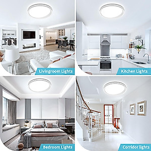LED Ceiling Light Fixture Flush Mount, 12.8 Inch 24W Modern Flat Round Ceiling Light Fixtures Daylight White 5000K Led Ceiling Lamp for Bathroom, Kitchen, Bedroom, Living Room, Dining Room, Balcony