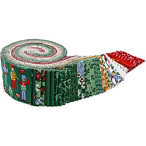 Cayla Naylor A Pear-FECT Christmas Rolie Polie 40 2.5-inch Strips Jelly Roll Riley Blake RP-14970-40, Assorted