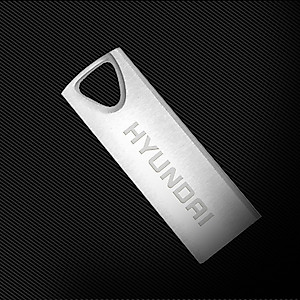 HYUNDAI Bravo Deluxe 16GB USB 2.0 Metal Flash Drive with Keychain - Max. Read Transfer Rate 10MB/s and Max. Write Transfer Rate 3MB/s [Silver] Components U2BK/16GAS