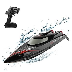 GoolRC RC Boat, WLtoys WL916 Remote Control Boat, 60KM/H High Speed RC Racing Boat for Pools or Lakes, 2.4GHz RC Boats with Low Battery Alarm for Kids and Adults,
