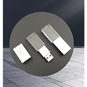 New Crystal Transparent Rectangle Genuine USB Flash Drive Wedding Gift Pen Drive,Silver