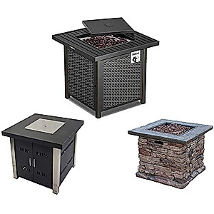 Bbqzone 31x31x24 Inches Fire Pit Cover Square, Fit for 28/30/31 inch Square Fire Pit Table, Heavy Duty Fabric with PVC Coating Rainproof and Windproof