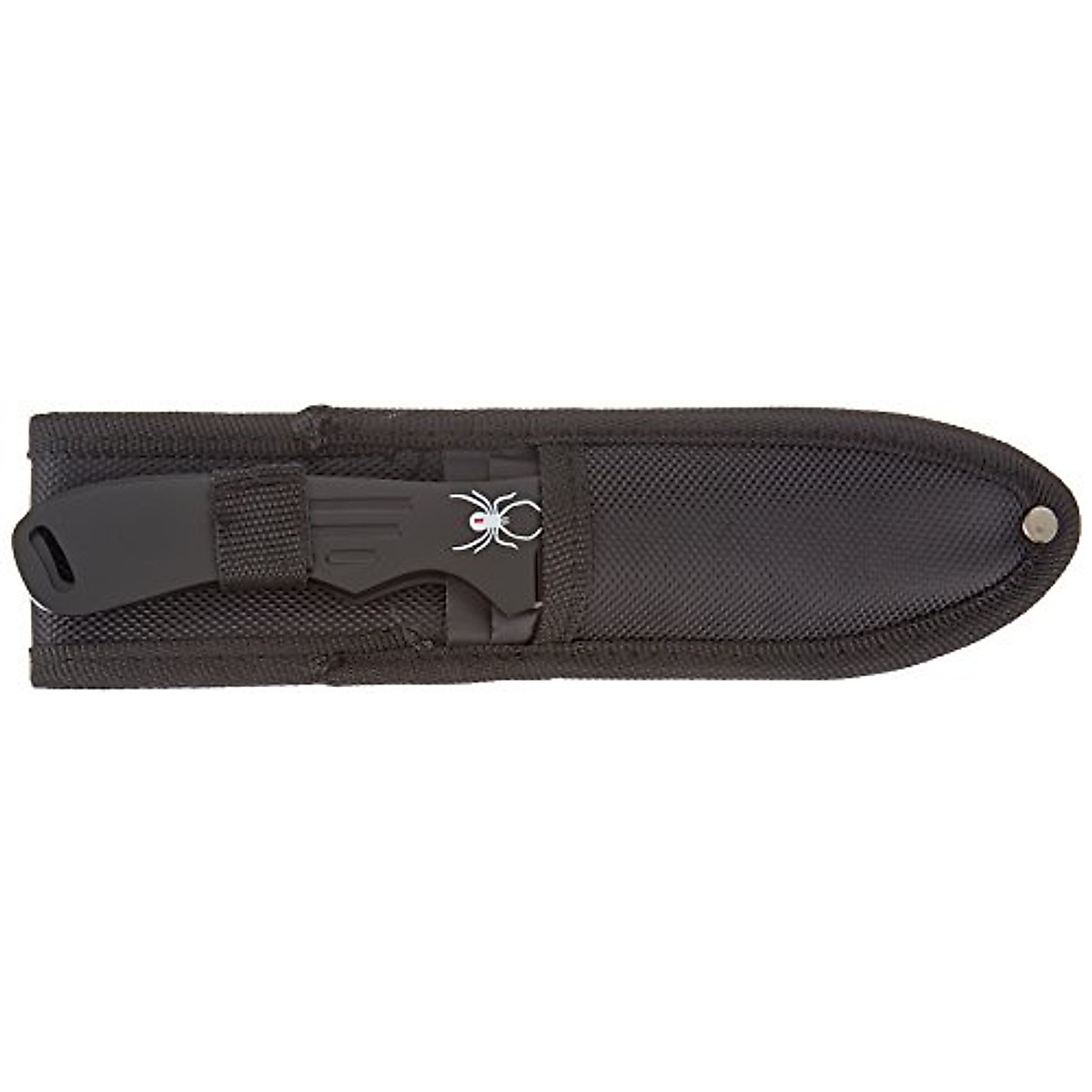 BladesUSA Perfect Point Throwing Knives – Set of 3 – Black Stainless Steel Blades and Handles w/ Spider Design, Nylon Sheath, Full Tang Construction, Well Balanced, Throwing Sport Knives – RC-1793B