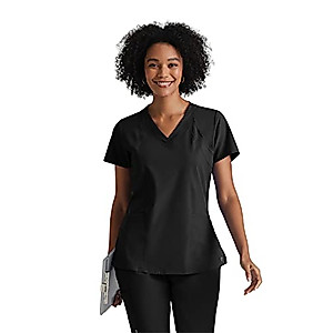 BARCO One 5105 4 Pkt V-Neck Princess Perforated Panel (Black, Medium)