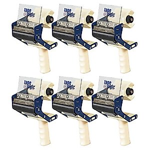 Top Pack Supply Tape Logic (6 Pack) Heavy-Duty Carton Sealing Tape Dispenser, 4", Blue/White