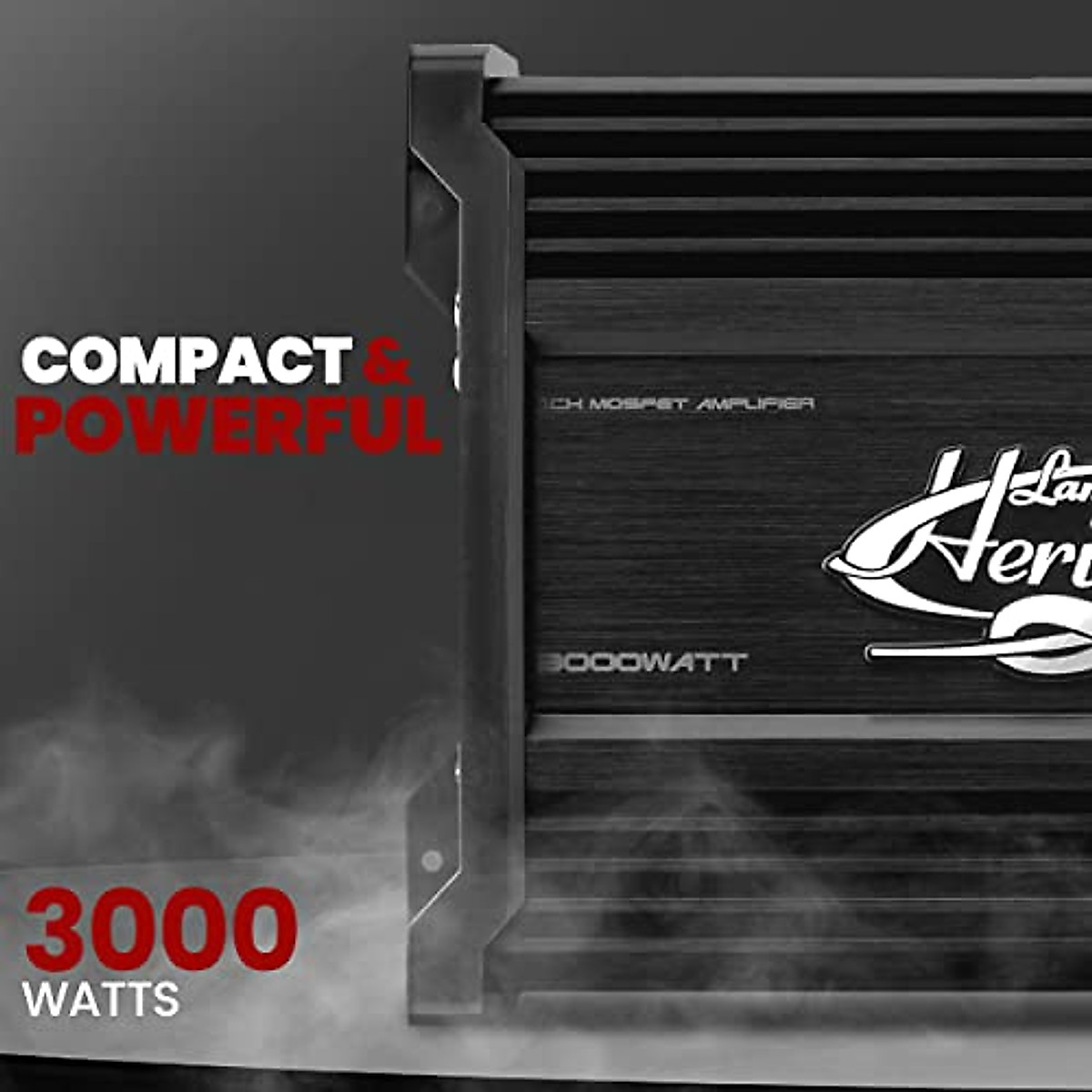 Mono-Block Mosfet Amplifier - 2 Ohm Stable, Heritage Series Car Audio Amplifier, Class “AB” High-Current Dual Discrete Drive Stages, 5 Way Protections with Bass Boost Circuitry - HTG158