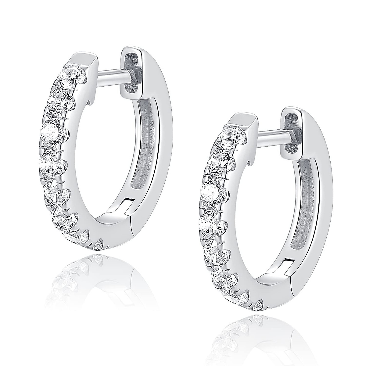 Jewlpire 925 Sterling Silver Hoop Earrings for Women, 15mm Sterling Silver Hoop Earrings Lightweight Small Hoop Earrings Huggie Earrings