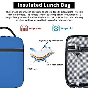 HIZUWKY Light Purple Solid Color Lunch Box Insulated Lunch Bag for Teens Kids Boys Girls Women Lunchbox Reusable Lunch Pail Cooler for School Work Office Home