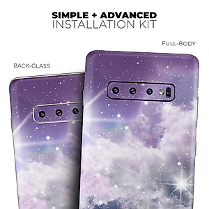 DesignSkinz Sparkly Space Protective Vinyl Decal Wrap Skin Cover Compatible with The Samsung Galaxy S20 (Screen Trim & Back Glass Skin)