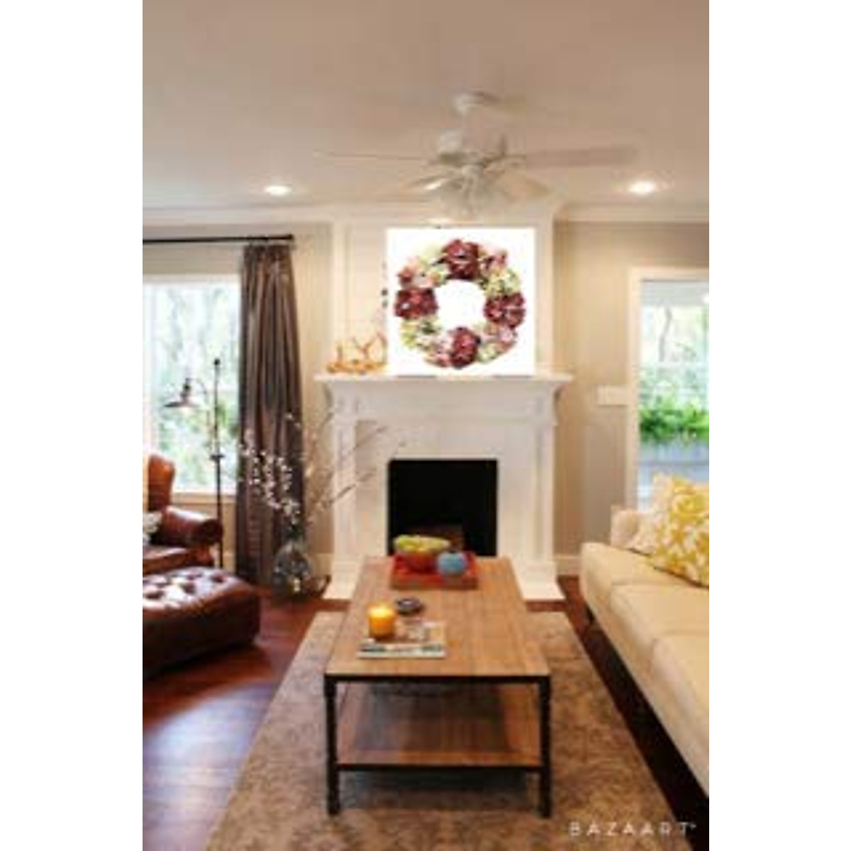 24 inches Hydrangea Flower Wreath, Wreath for Front Door, Beautiful Handcrafted Wreath for Home Decor, Weddings Cream Mauve