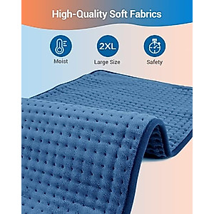 Comfytemp Heating Pad for Back Pain Relief - Extra Large Heating Pads with Auto Shut Off, XL Heating Pad 17''x 33'', Electric Fast Heat Pad for Neck/Shoulder/Full Body, 3 Heat Settings
